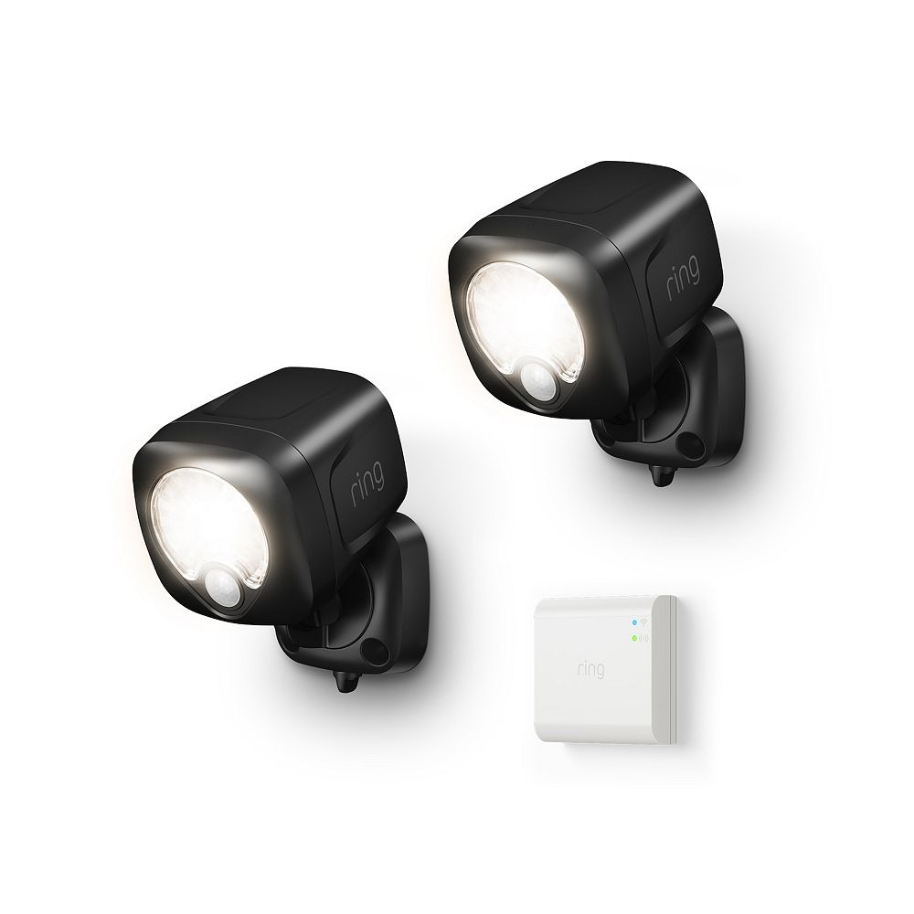 Ring Smart Lighting Spotlight Black 2-Pack + Bridge