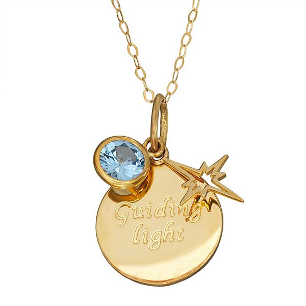 10k Gold Cubic Zirconia "Guiding Light" Star Charm Necklace