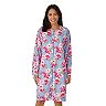 Women's Stan Herman Floral Vintage Terry Zip-Front Robe