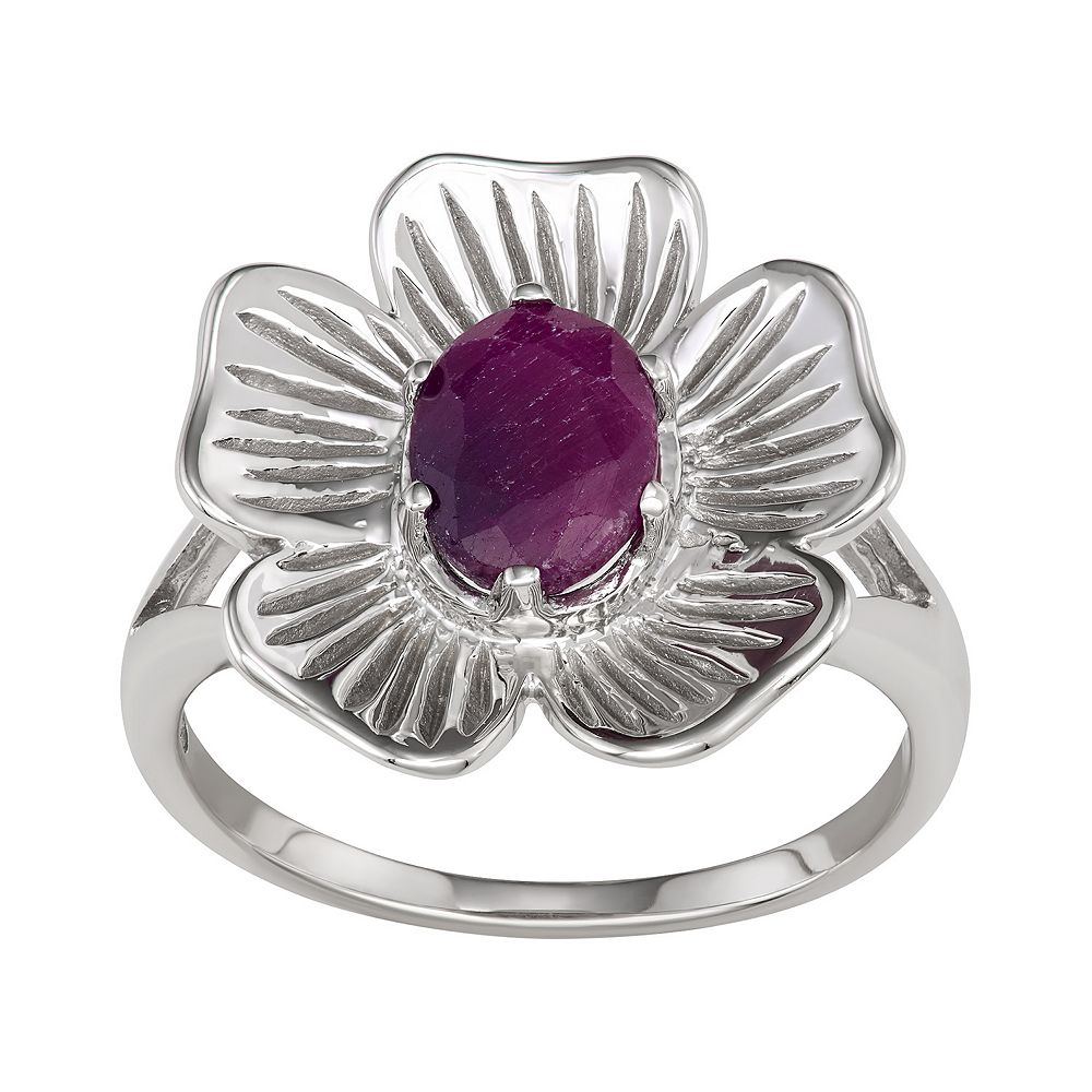 Jewelexcess Sterling Silver Ruby Ring