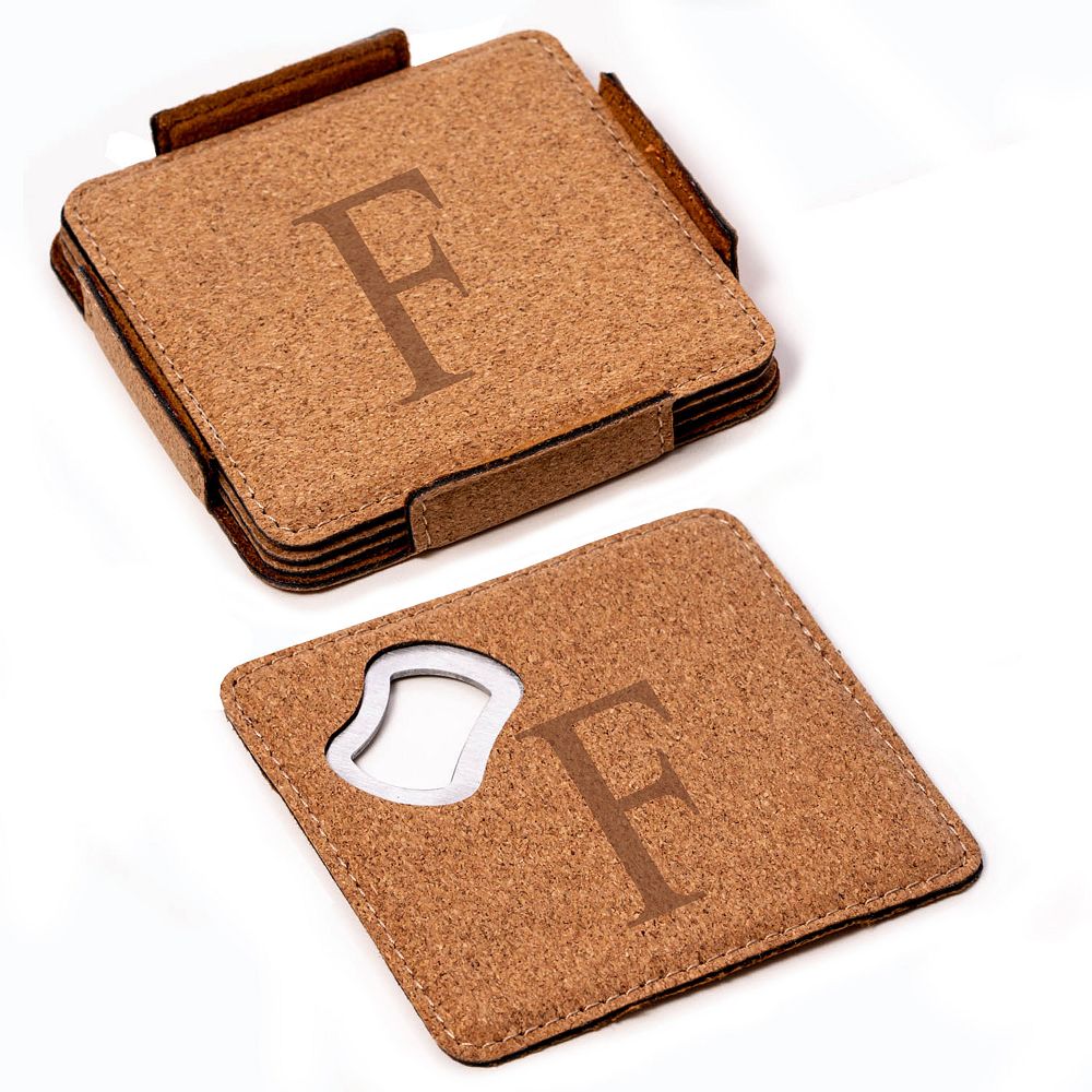 Monogrammed Marley Cork Coaster Set