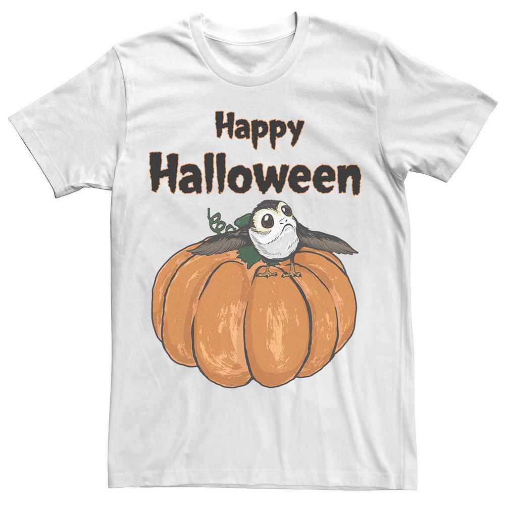 Men's Star Wars Happy Halloween Porg On A Pumpkin Tee