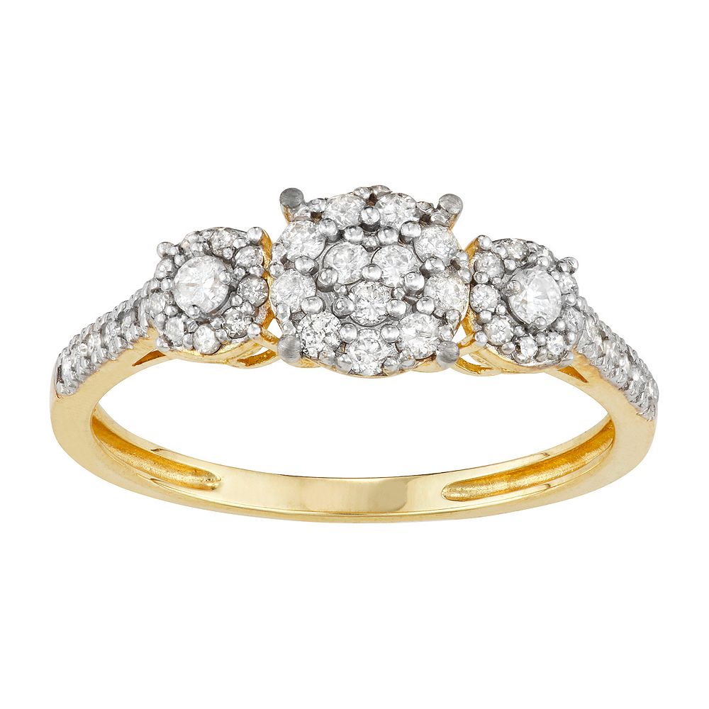 Tiara 10k Gold 2/5 Carat TW Diamond Cluster Ring