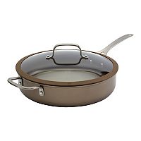 Food Network Textured Titanium 12-in. Nonstick Covered Deep Skillet