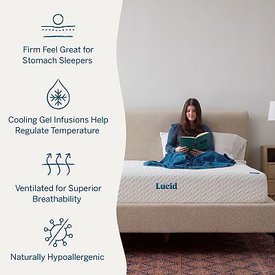 Lucid Dream Collection 10 In. Memory Foam Mattress White Full