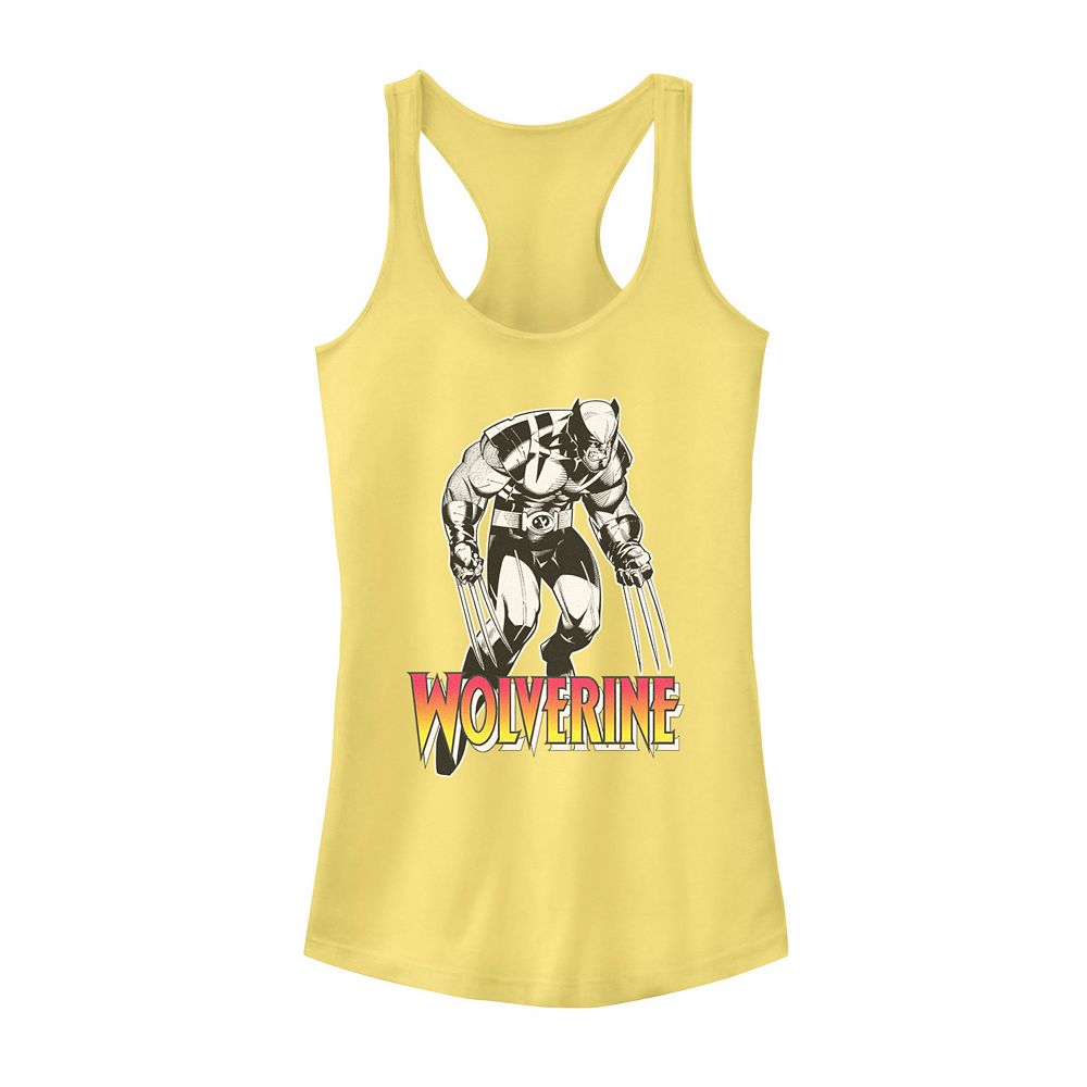 Juniors' Marvel X-Men Retro Wolverine Portrait Logo Tank Top