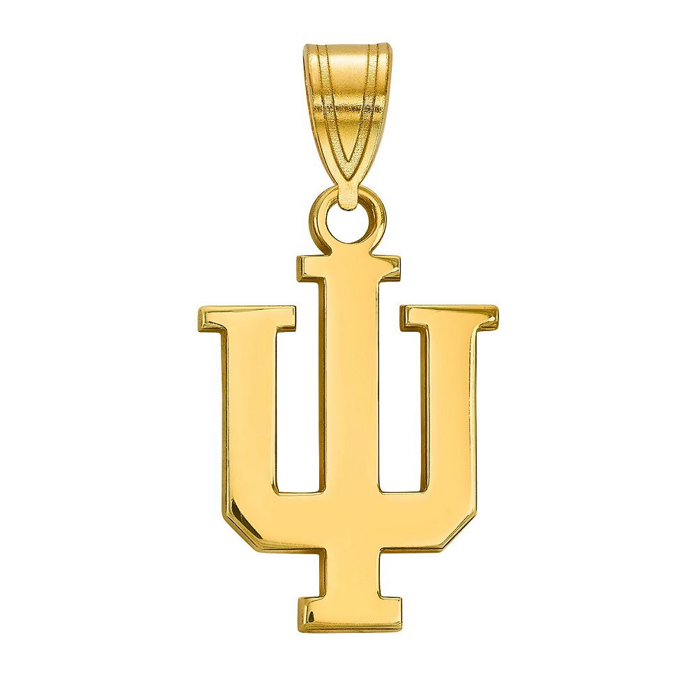 LogoArt Indiana Hoosiers Sterling Silver 14K Gold Plated Medium Pendant