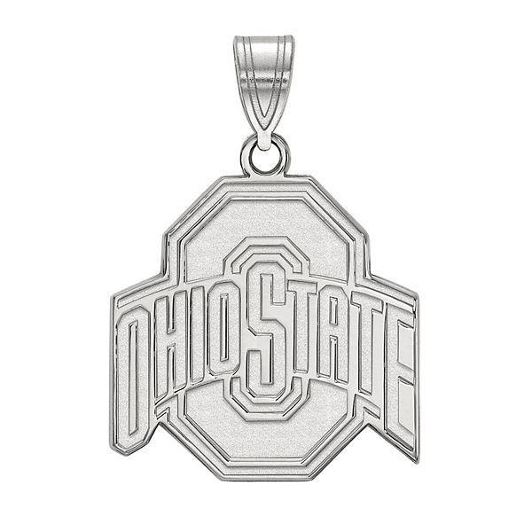 Logo Art 10K White Gold Ohio State Large Pendant