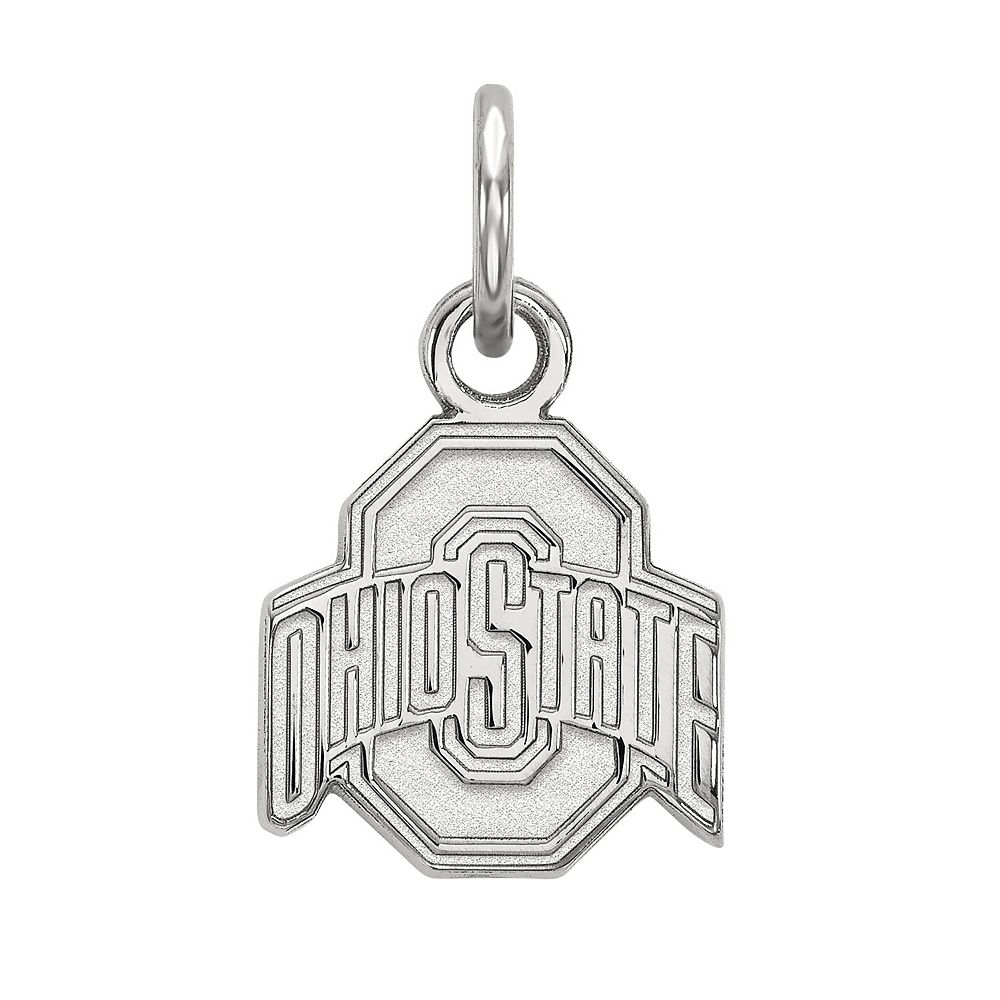 LogoArt 10k White Gold Ohio State Buckeyes Pendant