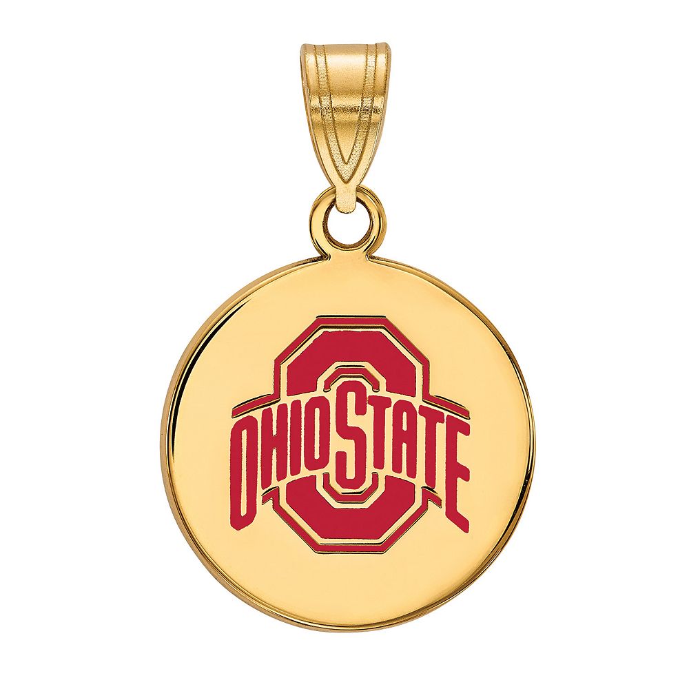 LogoArt 14k Gold over Sterling Silver Ohio State Buckeyes Enamel Disc ...
