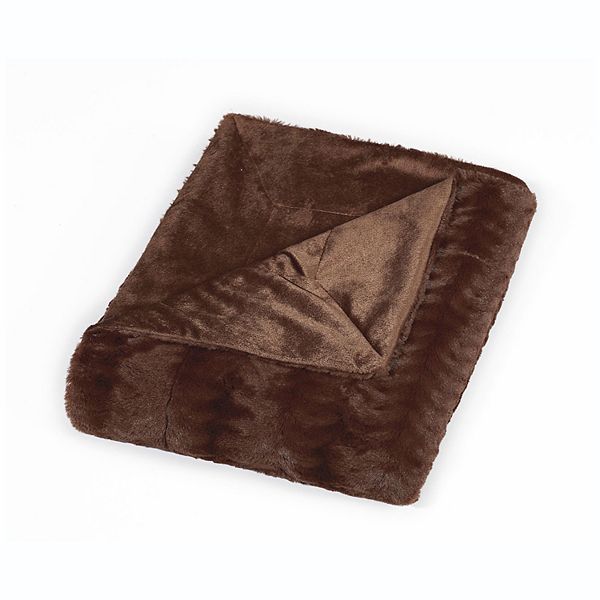 Swift Home Micro-Mink Embossed Faux Fur Throw Blanket