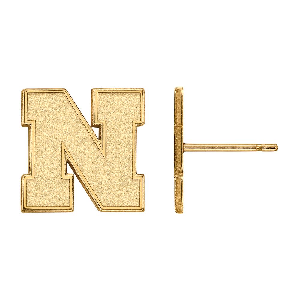 LogoArt 14K Gold Nebraska Cornhuskers Post Earrings