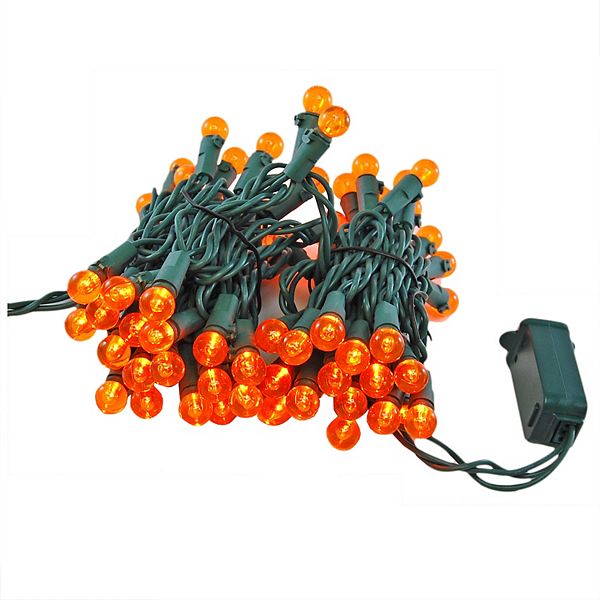 Lumabase Electric String Lights & Orange Plastic Globe Lights