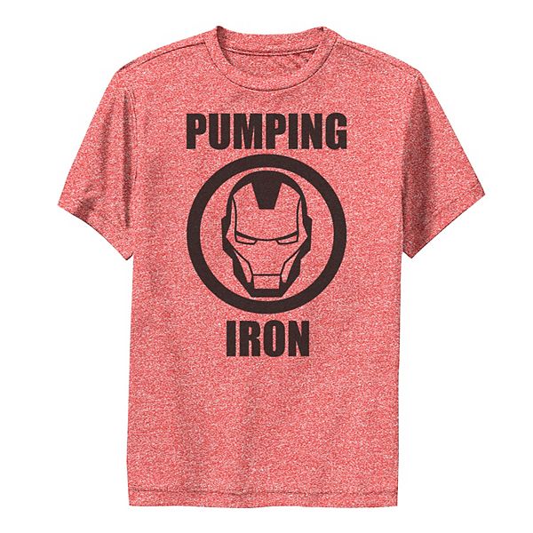 Boys 8-20 Marvel Iron Man Pumping Iron Logo Performance Tee