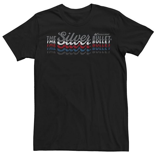 Men's Coors Lite The Silver Bullet Red White & Blue Fade Tee