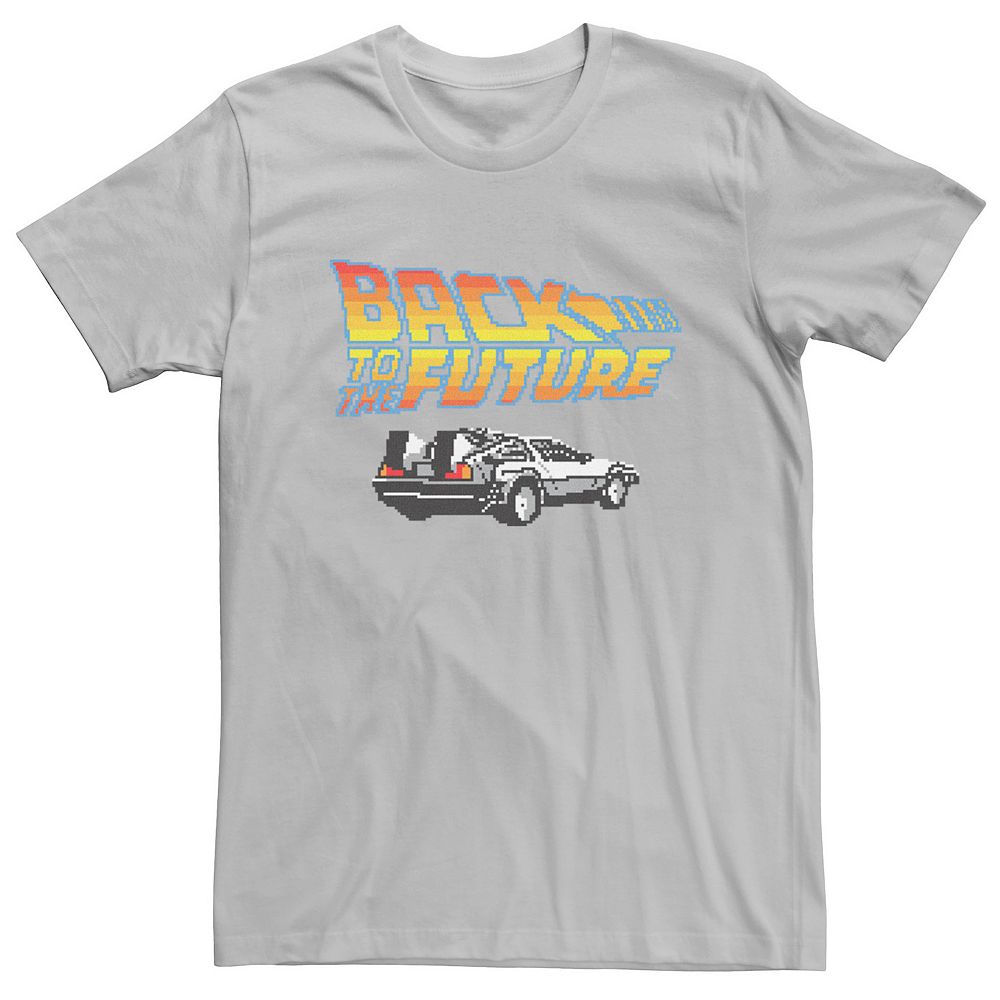 Men's Back To The Future 8-Bit Delorean Logo Tee