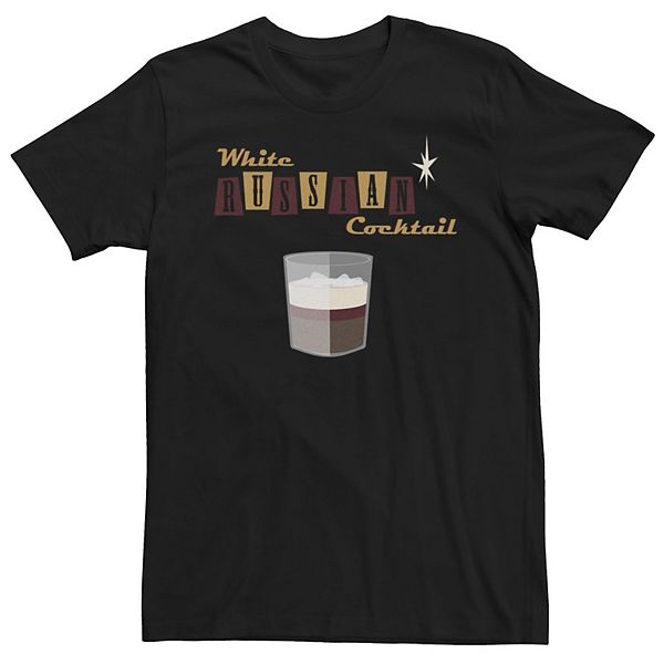 Men's Big Lebowski White Russian Bowling Letters Tee