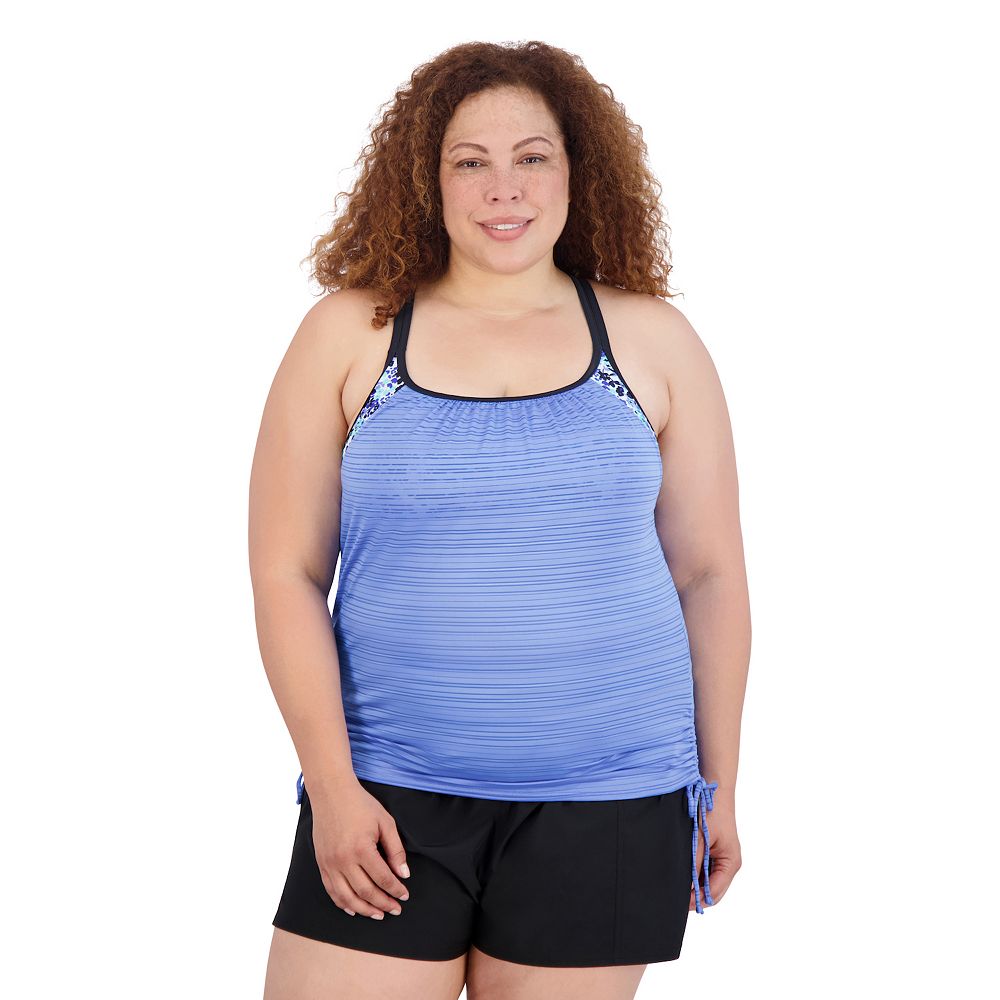 Plus Size ZeroXposur Ruched Tankini Top