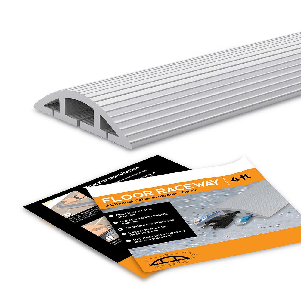 Church Supply 3-Channel On Floor Cable Cover for Sidewalks or Walkways