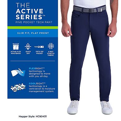 Men's Haggar® Active Series Slim-Fit Flat-Front 5-Pocket Tech Pants