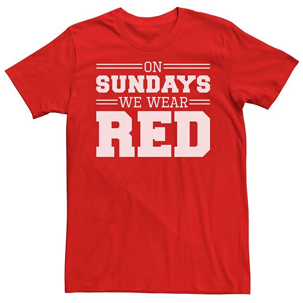 Men's On Sundays We Wear Red Graphic Tee