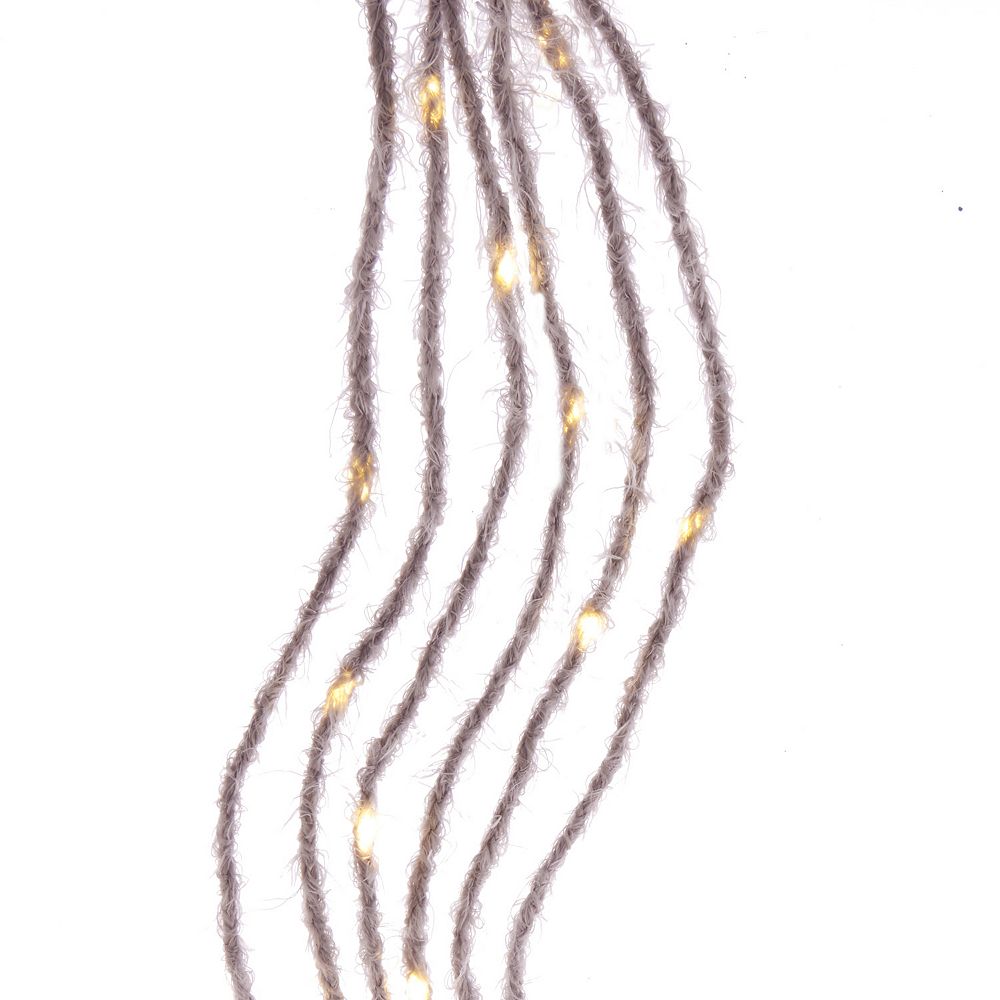 Gray Fuzzy Multi Strand Warm White LED Light Set