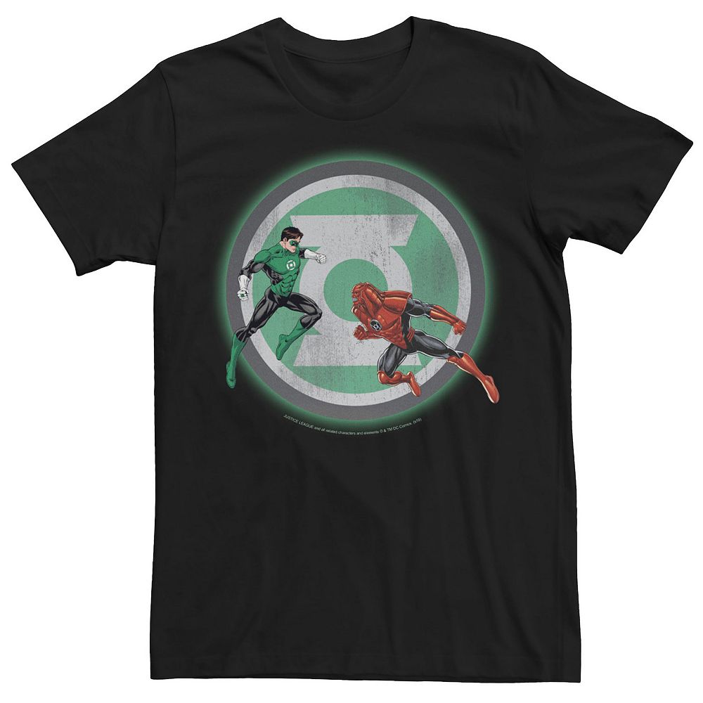 Men's Marvel Green Lantern Fighting Atrocitus Logo Graphic Tee