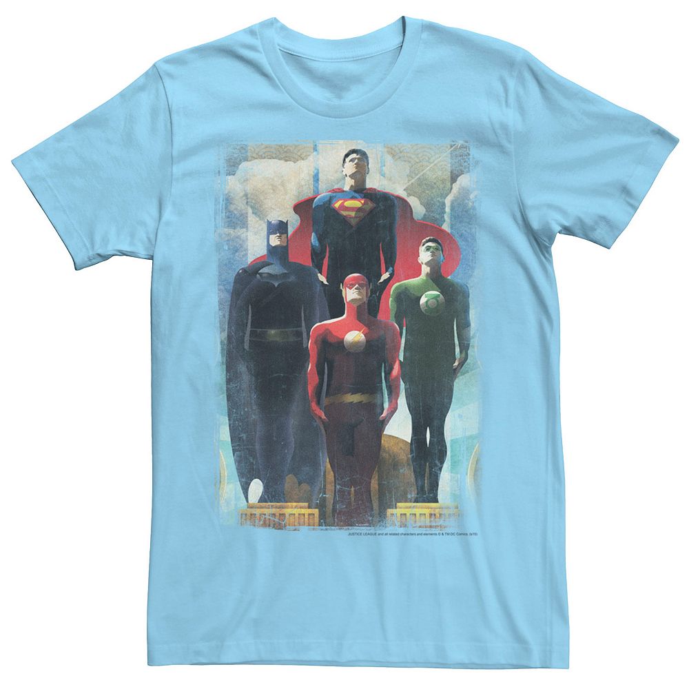 Men's Justice League Faded Poster Graphic Tee