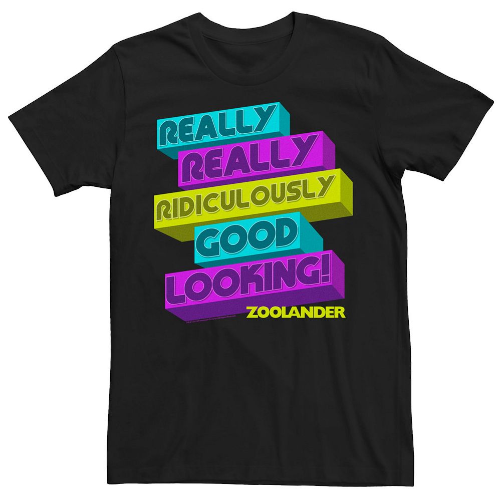 Men's Zoolander Really Really Ridiculously Good Looking Neon Tee