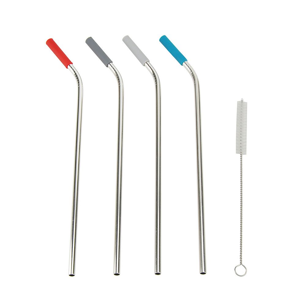 Food Network™ 5-pc. Stainless Steel Reusable Straw & Cleaning Brush Set