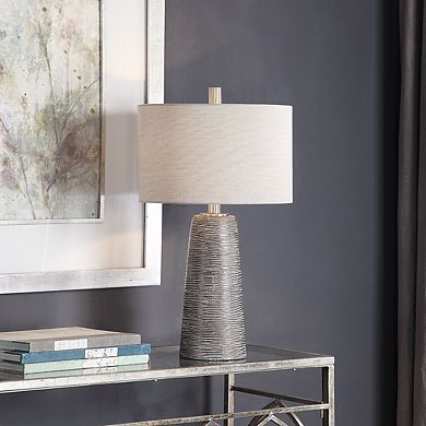 Dark Rustic Bronze Ceramic Table Lamp