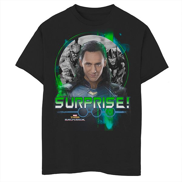 Boys 8-20 Marvel Thor Ragnarok Loki Surprise Green Pop Graphic Tee