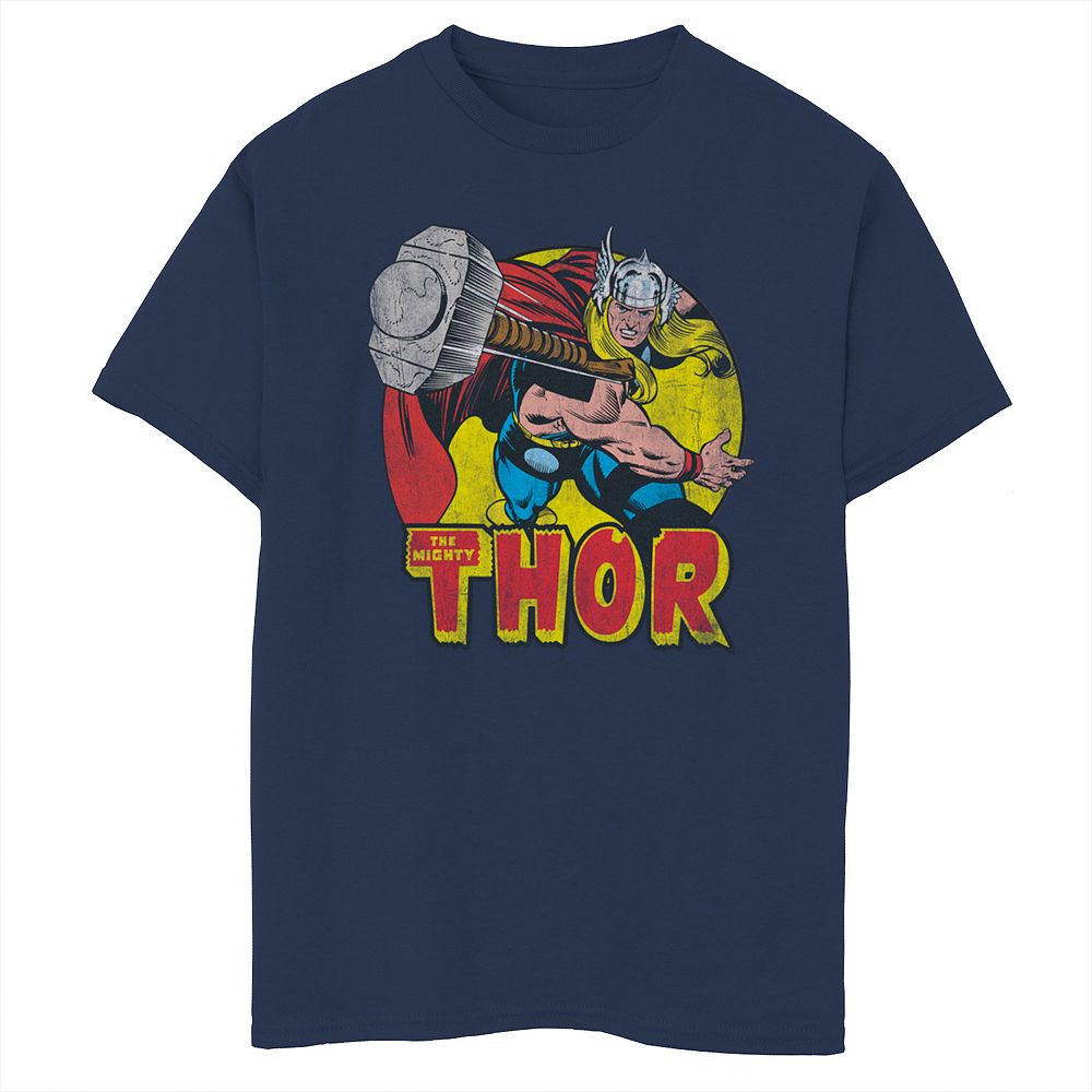 Boys 6-20 Marvel Mighty Thor Hammer Throw Vintage Graphic Tee