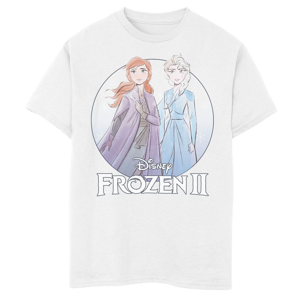 Disney's Frozen 2 Boys 8-20 Anna Elsa Water Color Sketch Logo Graphic Tee