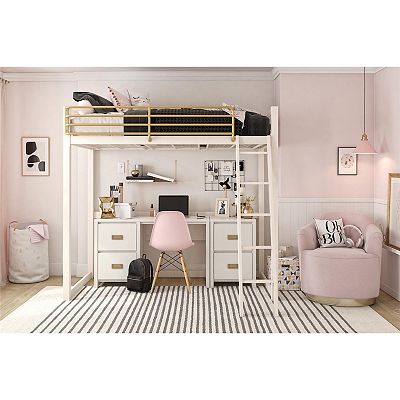 Little Seeds Monarch Hill Haven Twin Metal Platform Loft Bed by Little Seeds Bed Frame Colour White Wayfair 72 H X 60 W X 79 D Vanities