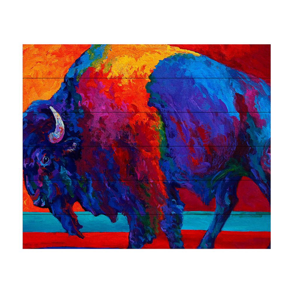 Trademark Fine Art 'Abstract Bison' Wood Slat Art