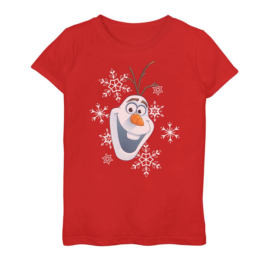 Disney's Frozen 2 Olaf Girls 6-16 Smile Snowflake Christmas Top