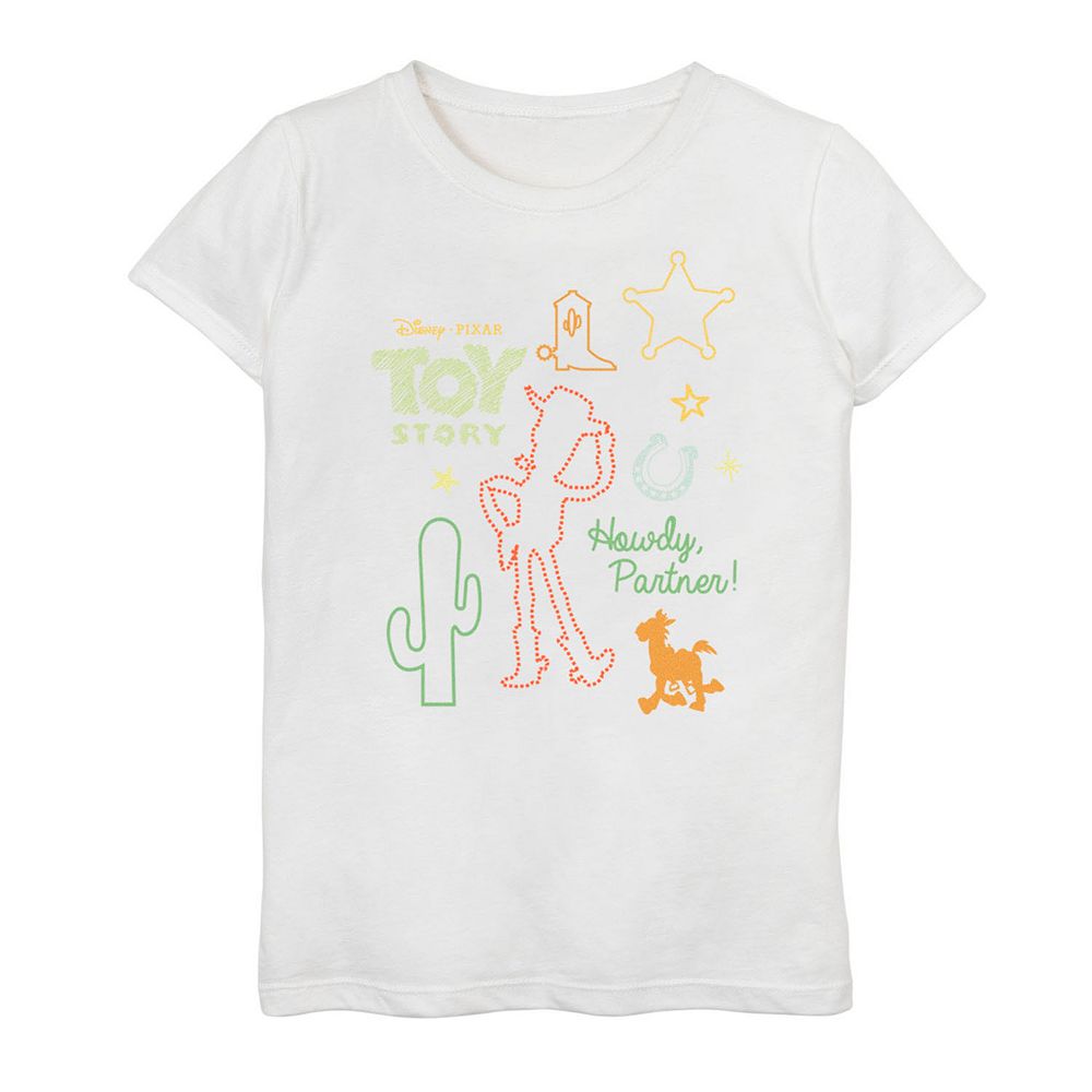 Disney / Pixar's Toy Story Woody Girls 7-16 Line Art Graphic Tee