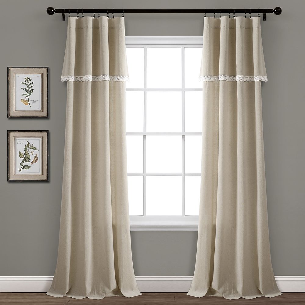 Lush Decor 2-pack Linen Lace Window Curtains