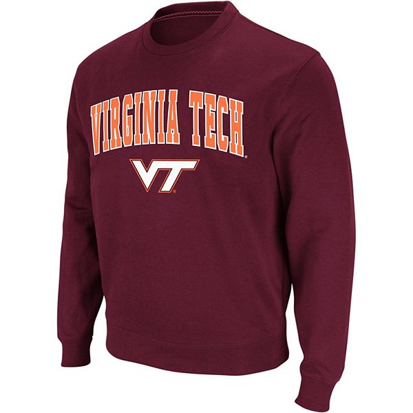 Men's Colosseum Maroon Virginia Tech Hokies Arch & Logo Crew Neck ...