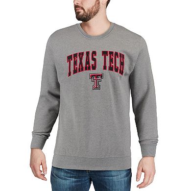 Men's Colosseum Heather Gray Texas Tech Red Raiders Arch & Logo Crew ...