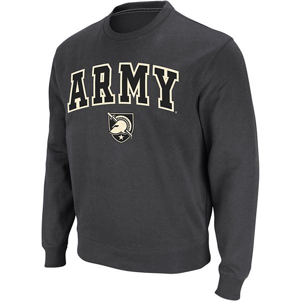 Men's Colosseum Charcoal Army Black Knights Arch & Logo Crew Neck ...