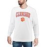Men's Colosseum White Clemson Tigers Arch & Logo Crew Neck Sweatshirt