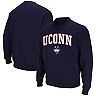 Men's Colosseum Navy UConn Huskies Arch & Logo Crew Neck Sweatshirt