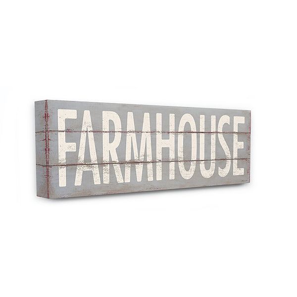 Stupell Home Decor Farmhouse Rustic Wood Textured Grey Word Design Wall ...