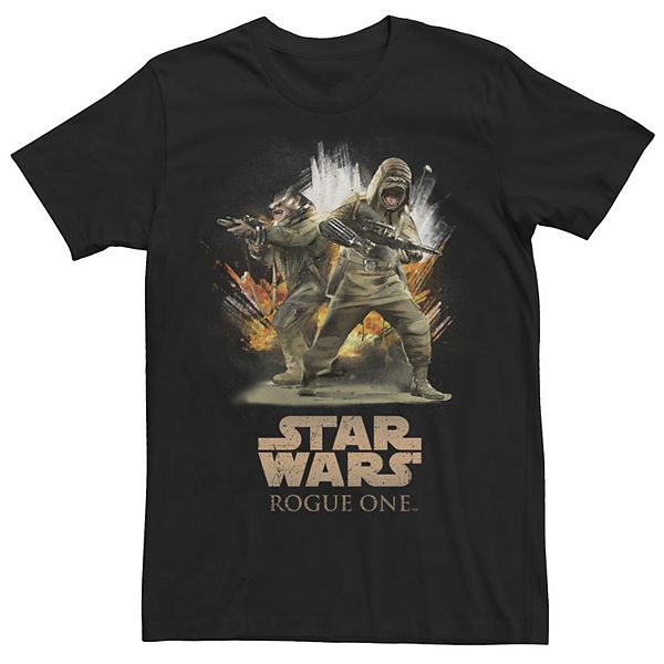 Men's Star Wars Rogue One Pao and Bistan Battle Scene Graphic Tee
