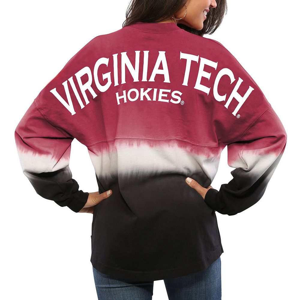 Women's Maroon Virginia Tech Hokies Ombre Long Sleeve Dip-Dyed Spirit ...