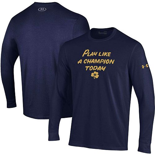 Mens Under Armour Heathered Navy Notre Dame Fighting Irish Play Like A
