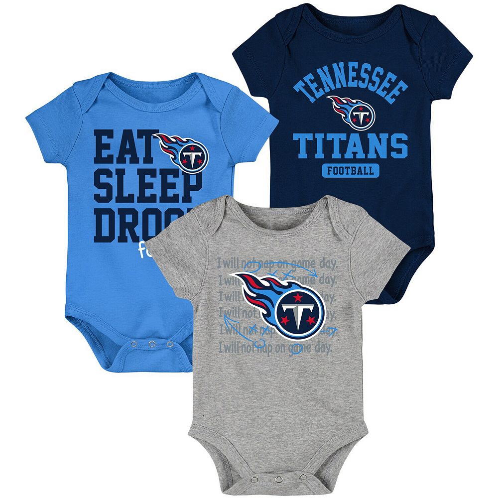 Newborn & Infant Navy/Light Blue Tennessee Titans Eat Sleep Drool ...