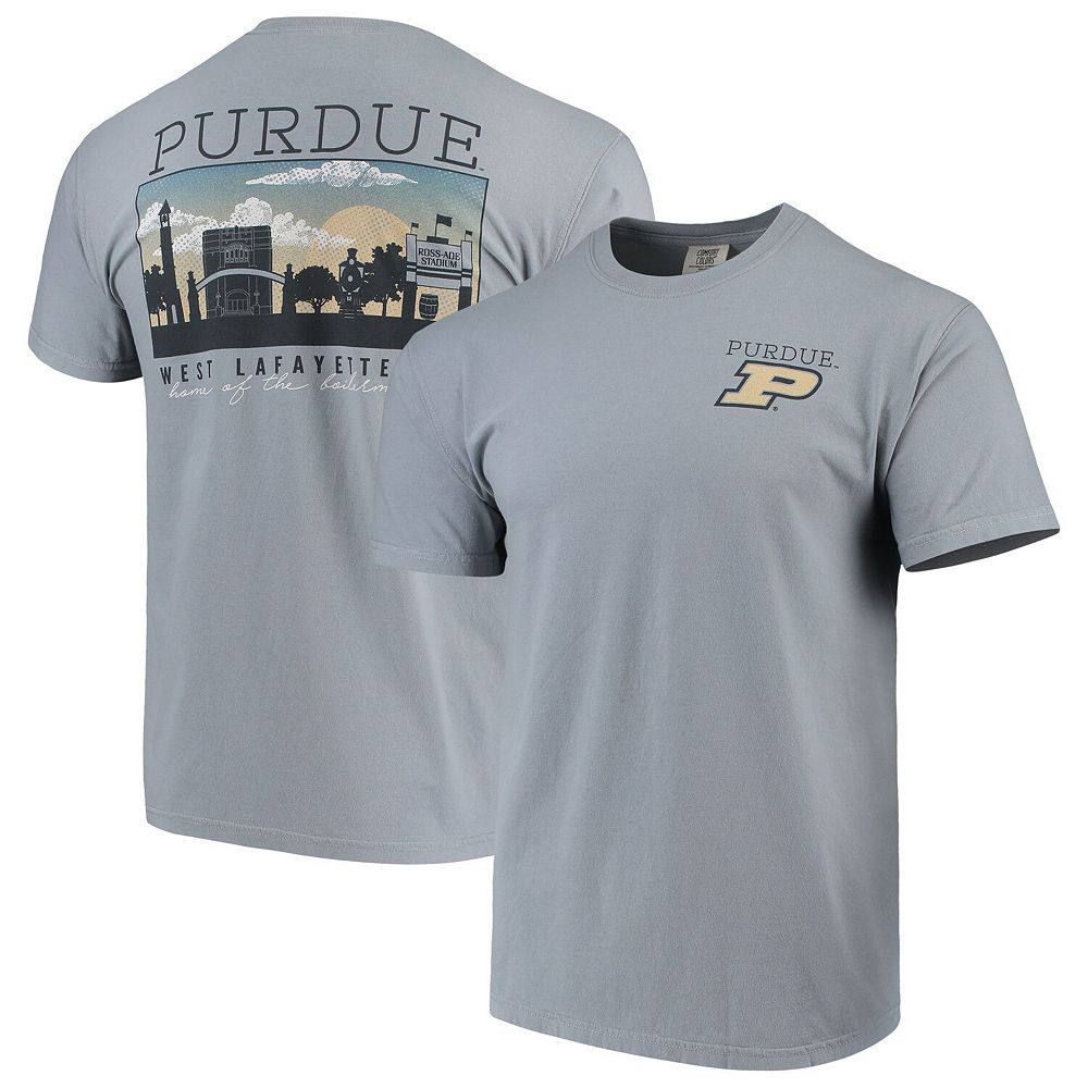 Men's Gray Purdue Boilermakers Team Comfort Colors Campus Scenery T-Shirt